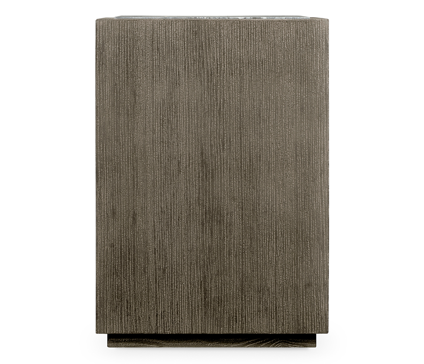 Square Grey End Table with a Light Marble Top